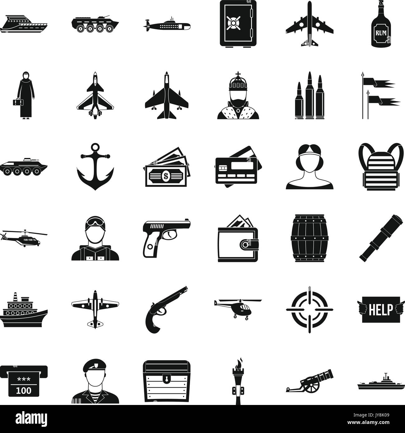 Combat target icons set, simple style Stock Vector Image & Art - Alamy