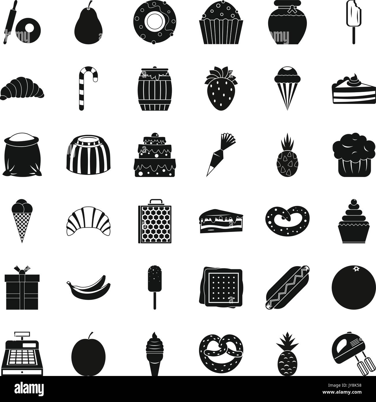Confectionery icons set, simple style Stock Vector Image & Art - Alamy