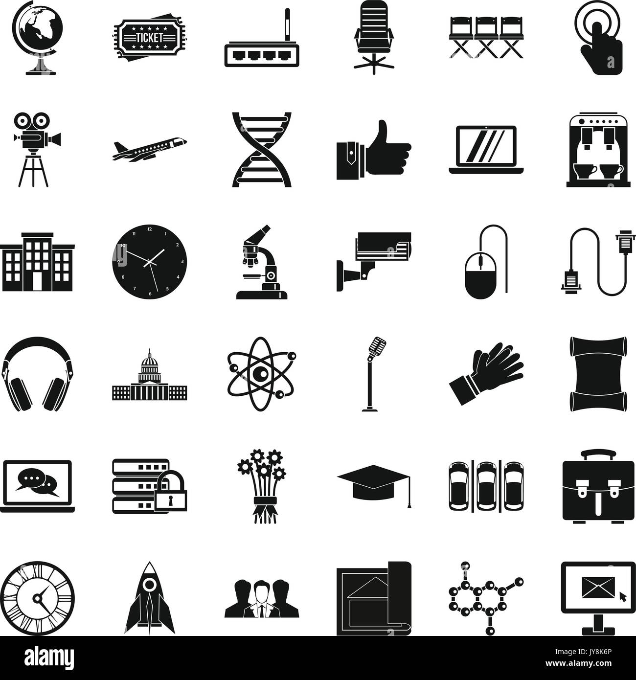 International conference icons set, simple style Stock Vector Image ...