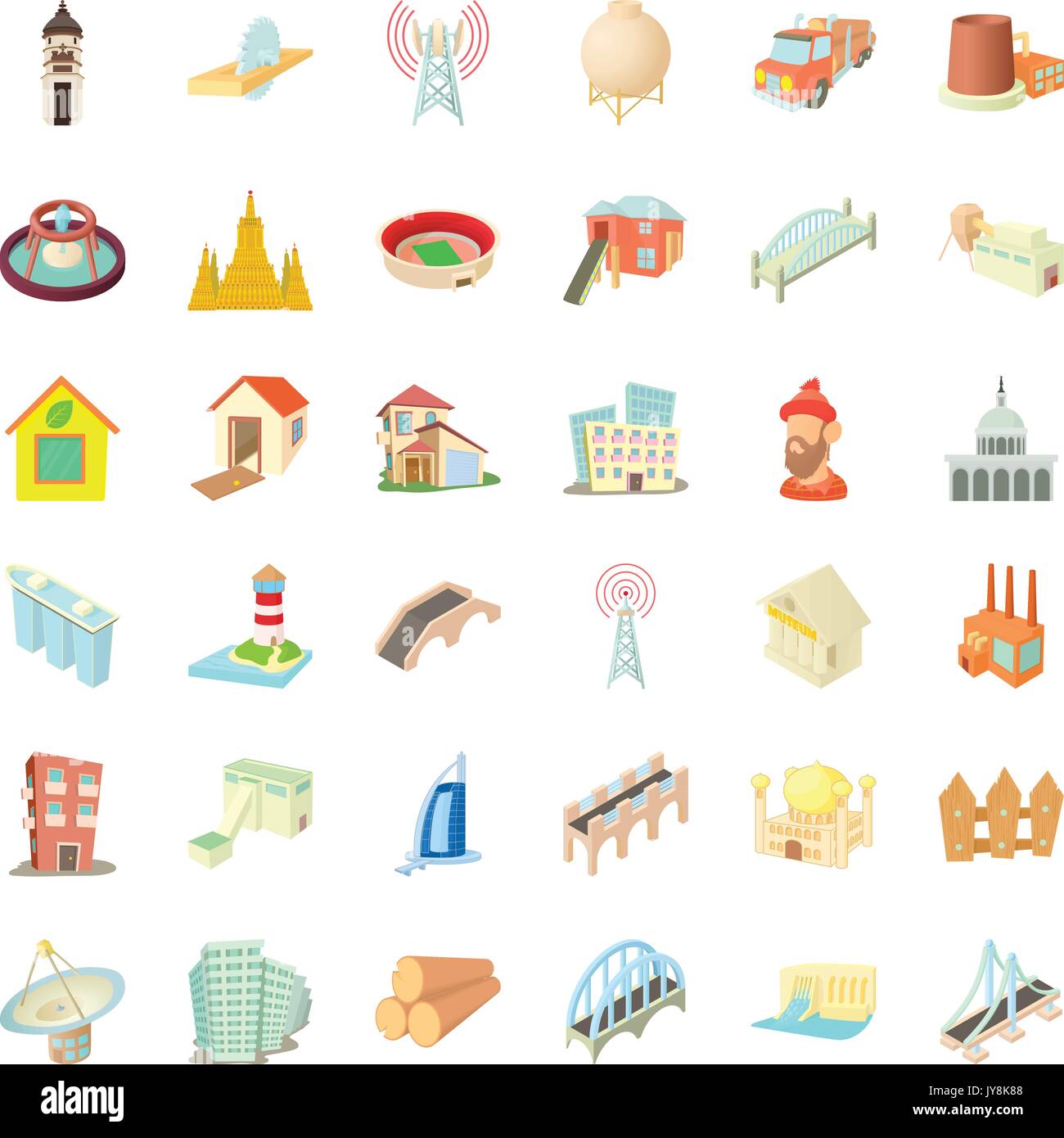 City construction icons set, cartoon style Stock Vector Image & Art - Alamy