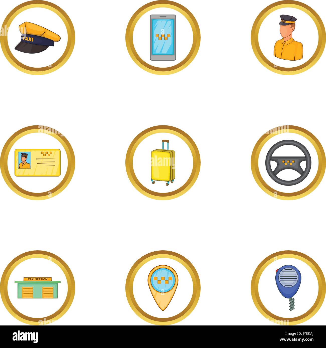 City traffic icons set, cartoon style Stock Vector Image & Art - Alamy