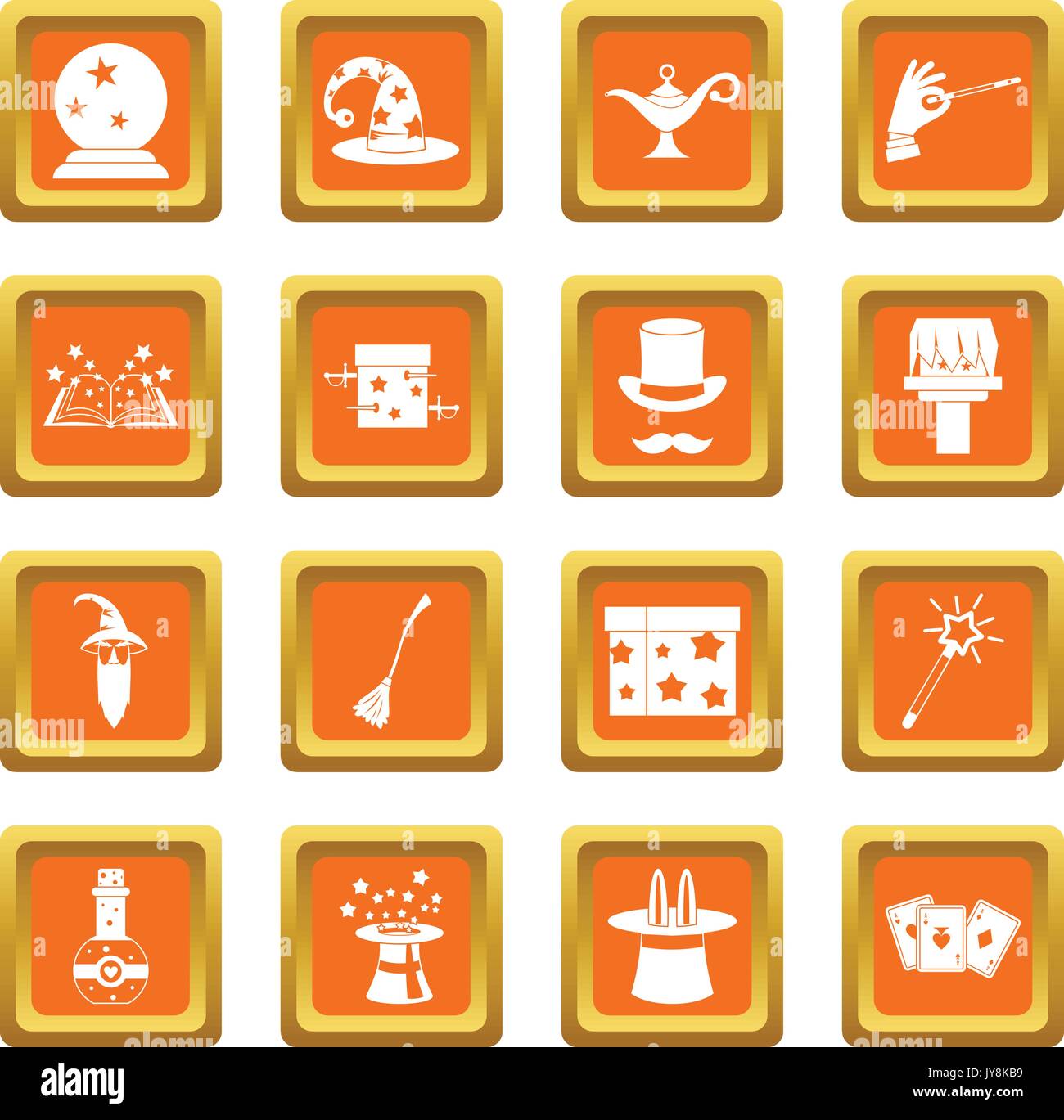 Magic icons set orange Stock Vector Image & Art - Alamy