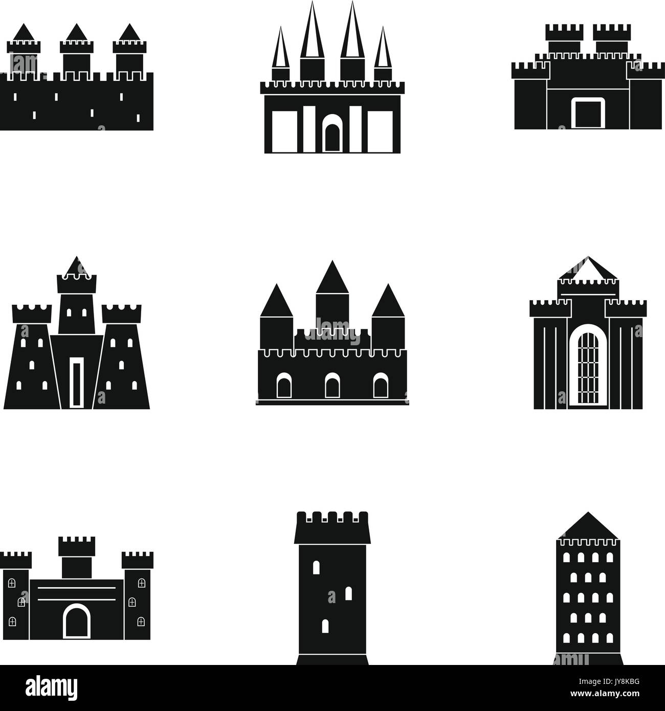 Ancient fortresses icon set, simple style Stock Vector Image & Art - Alamy
