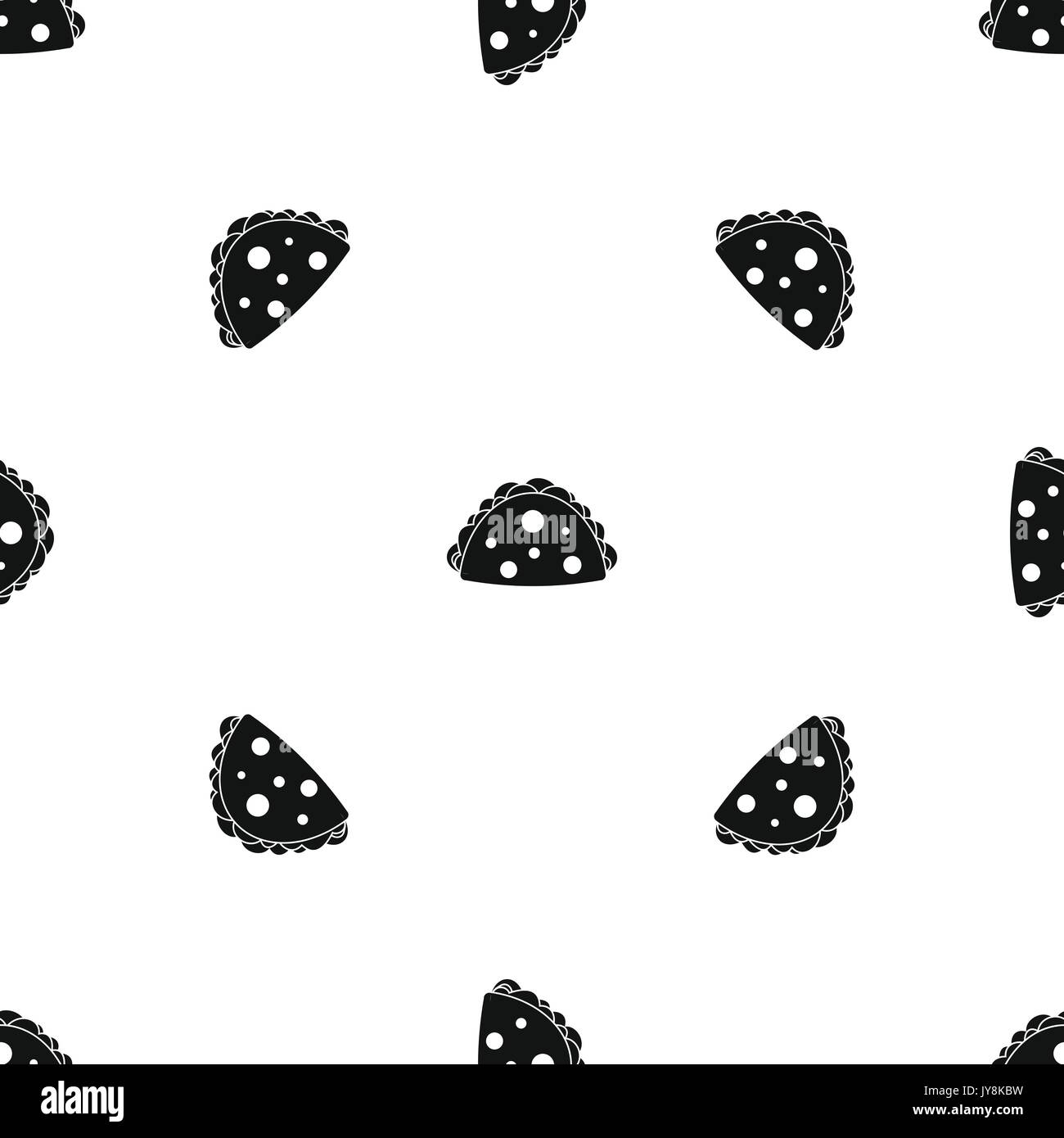 Empanada, cheburek or calzone pattern seamless black Stock Vector Image ...