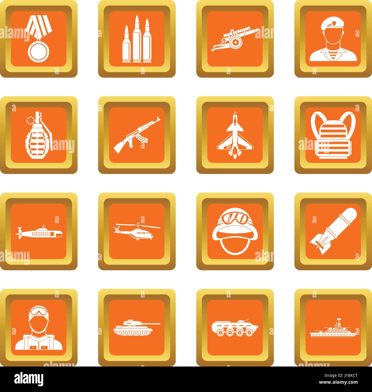 War icons set orange Stock Vector Image & Art - Alamy