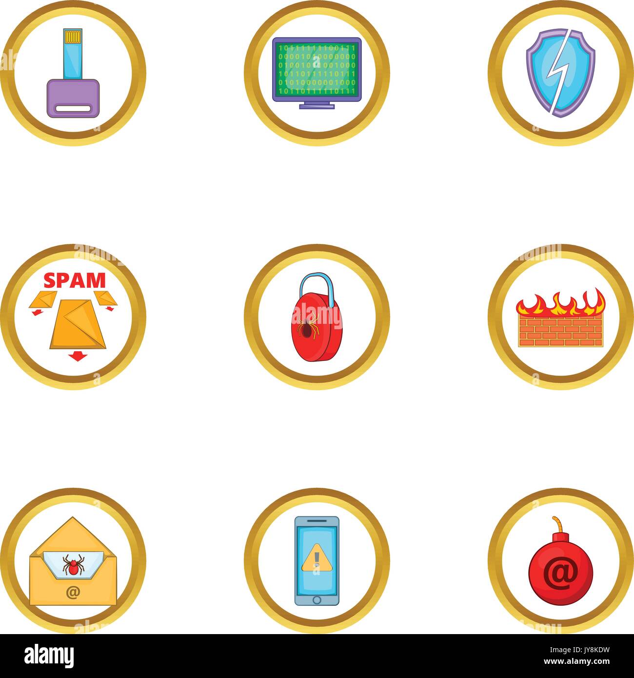 Spam icons set, cartoon style Stock Vector Image & Art - Alamy