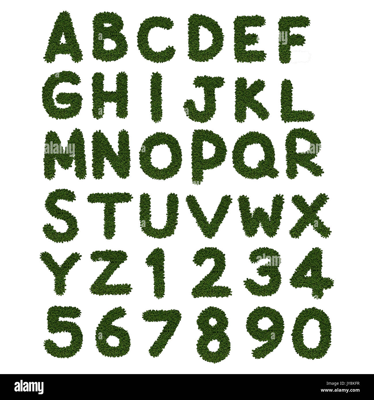 greenery alphabet a to z on white background Stock Photo - Alamy