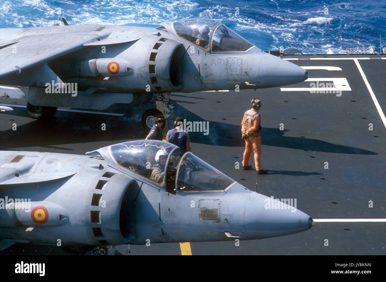 Spanish Navy, vertical take-off aircraft AV-8 "Harrier - Matador" on ...