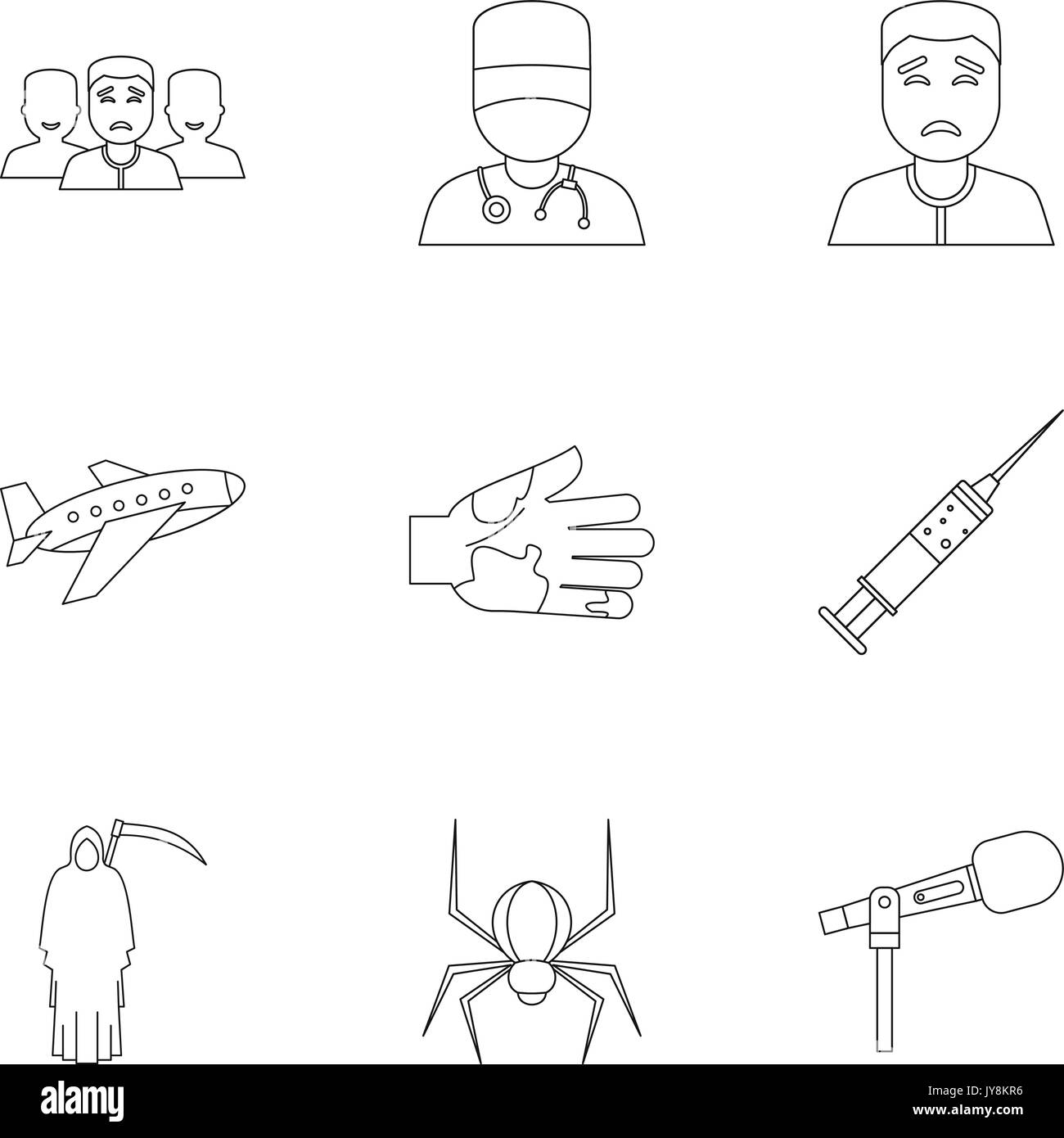 Phobia symbols icon set, outline style Stock Vector Image & Art - Alamy