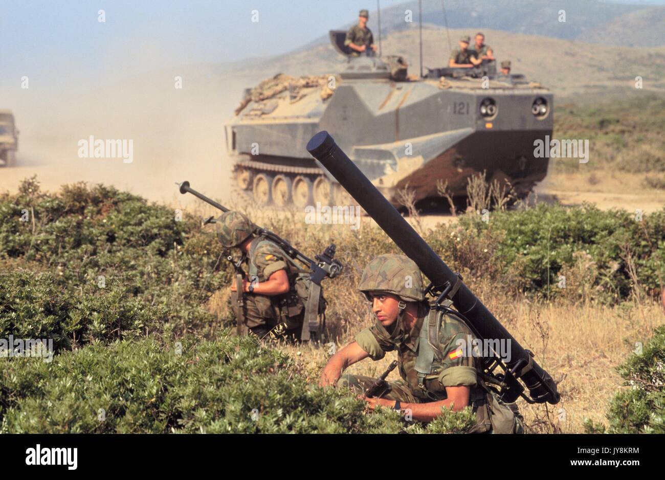 Spanish navy infantry during NATO exercises at CapoTeulada (Sardinia ...
