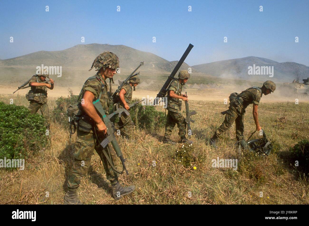 Spanish navy infantry during NATO exercises at CapoTeulada (Sardinia ...