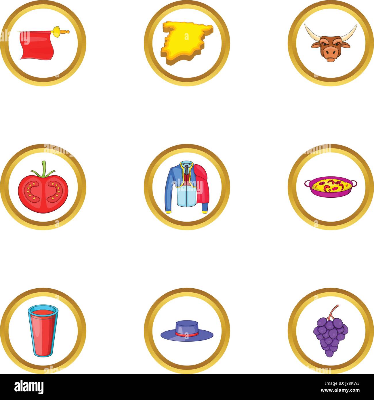 Madrid icons set, cartoon style Stock Vector Image & Art - Alamy