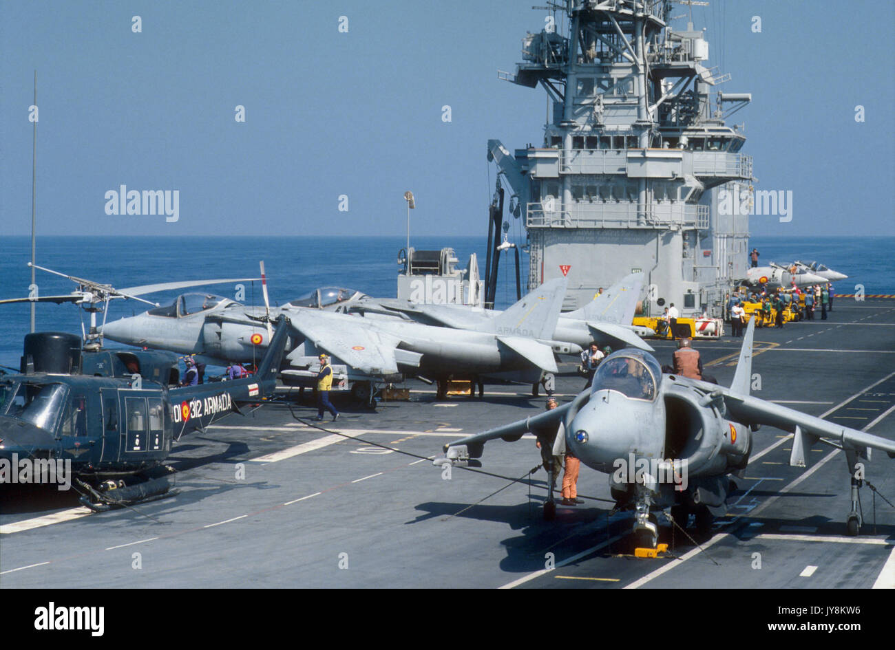 Spanish Navy, vertical take-off aircraft AV-8 "Harrier - Matador" on ...