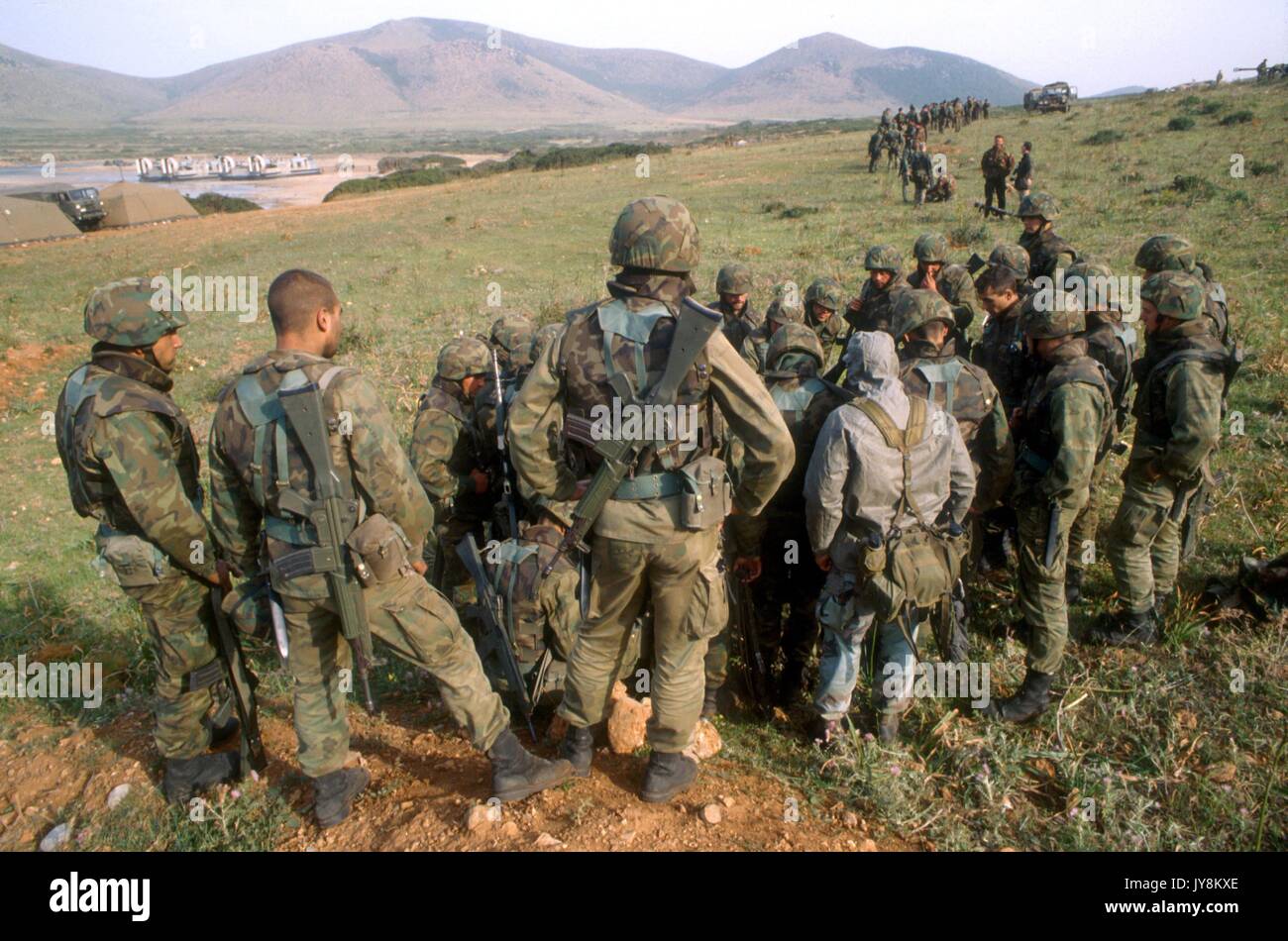 Spanish navy infantry during NATO exercises at CapoTeulada (Sardinia ...
