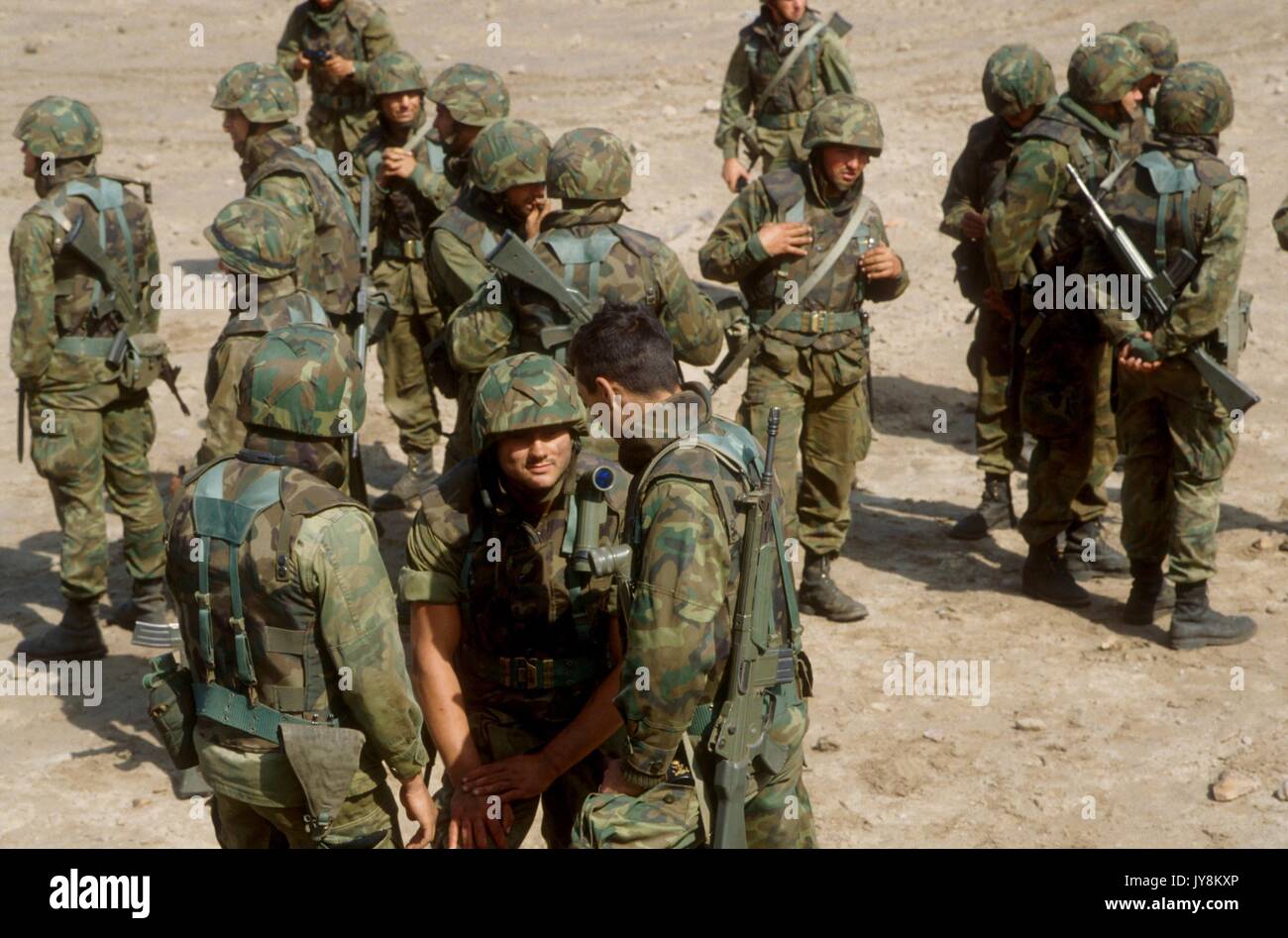 Spanish navy infantry during NATO exercises at CapoTeulada (Sardinia ...