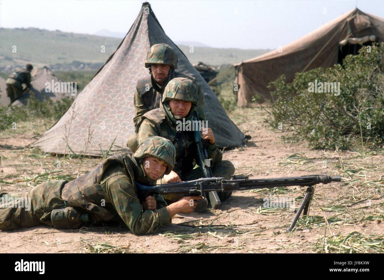 Spanish navy infantry during NATO exercises at CapoTeulada (Sardinia ...