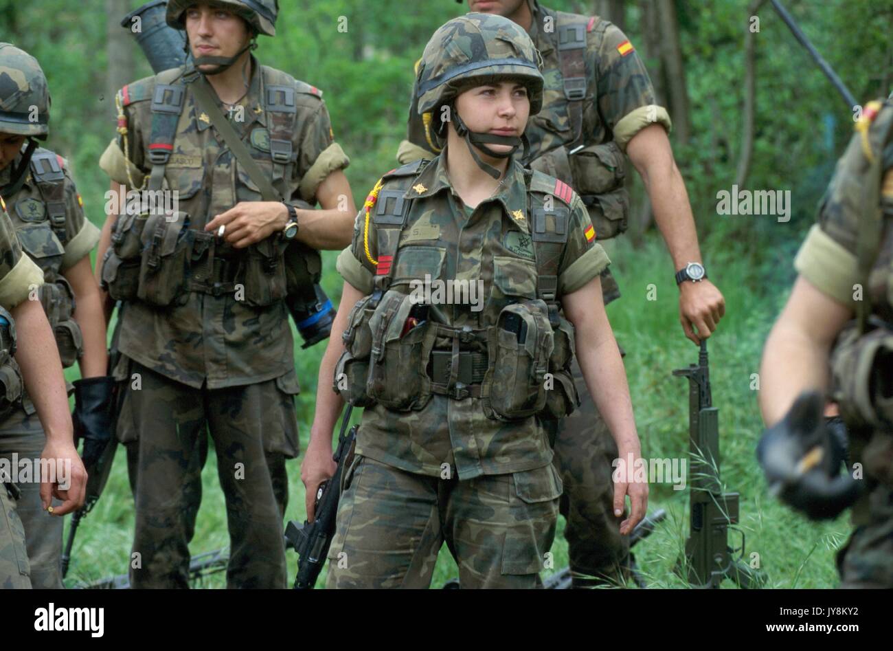 Spanish army, assault infantry platoon during NATO exercises in north ...