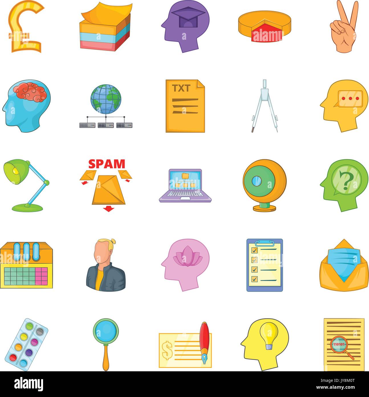 Creative marketing icons set, cartoon style Stock Vector Image & Art ...