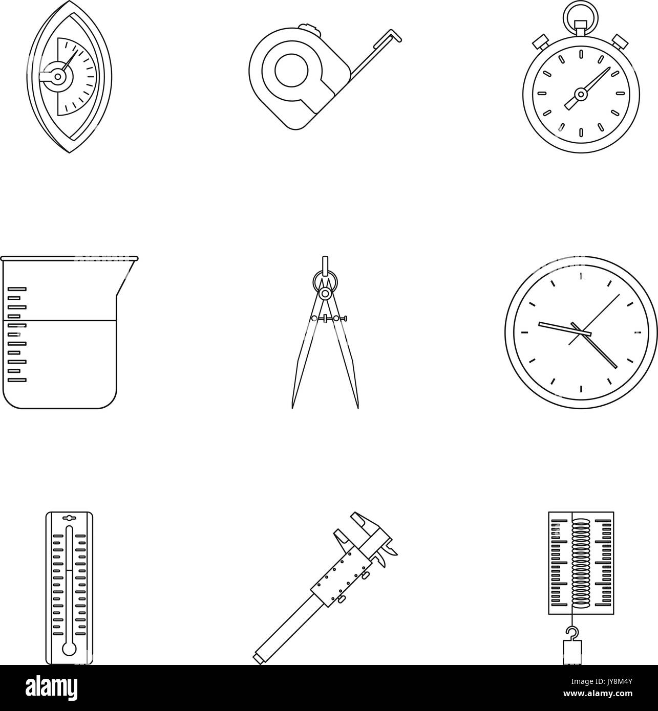 Measurement icon set, outline style Stock Vector Image & Art - Alamy