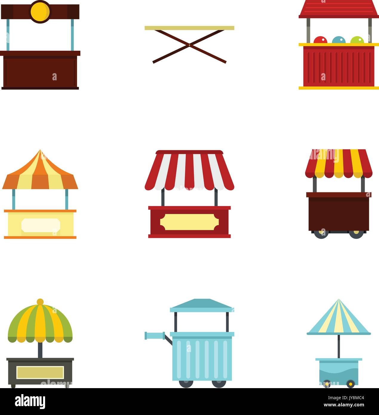 Market stall icon set, flat style Stock Vector Image & Art - Alamy