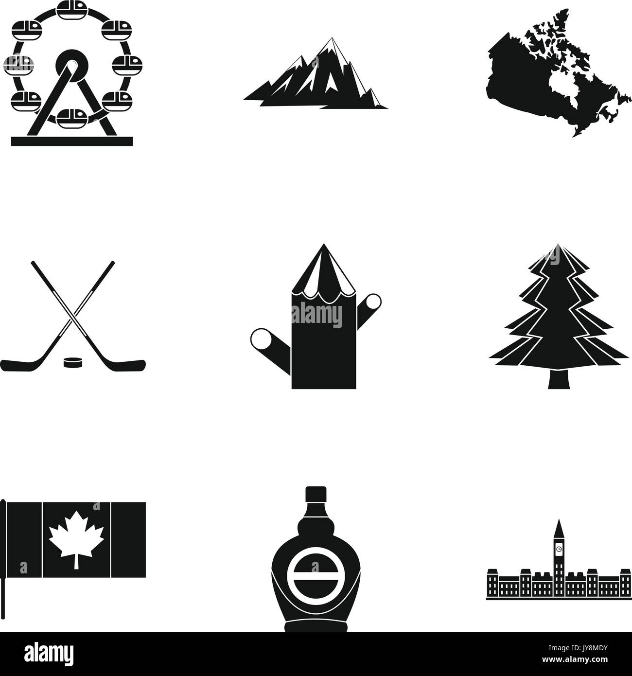 Canadian symbols icon set, simple style Stock Vector Image & Art - Alamy