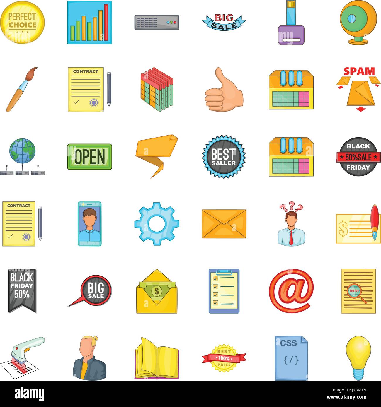 Digital screen icons set, cartoon style Stock Vector Image & Art - Alamy