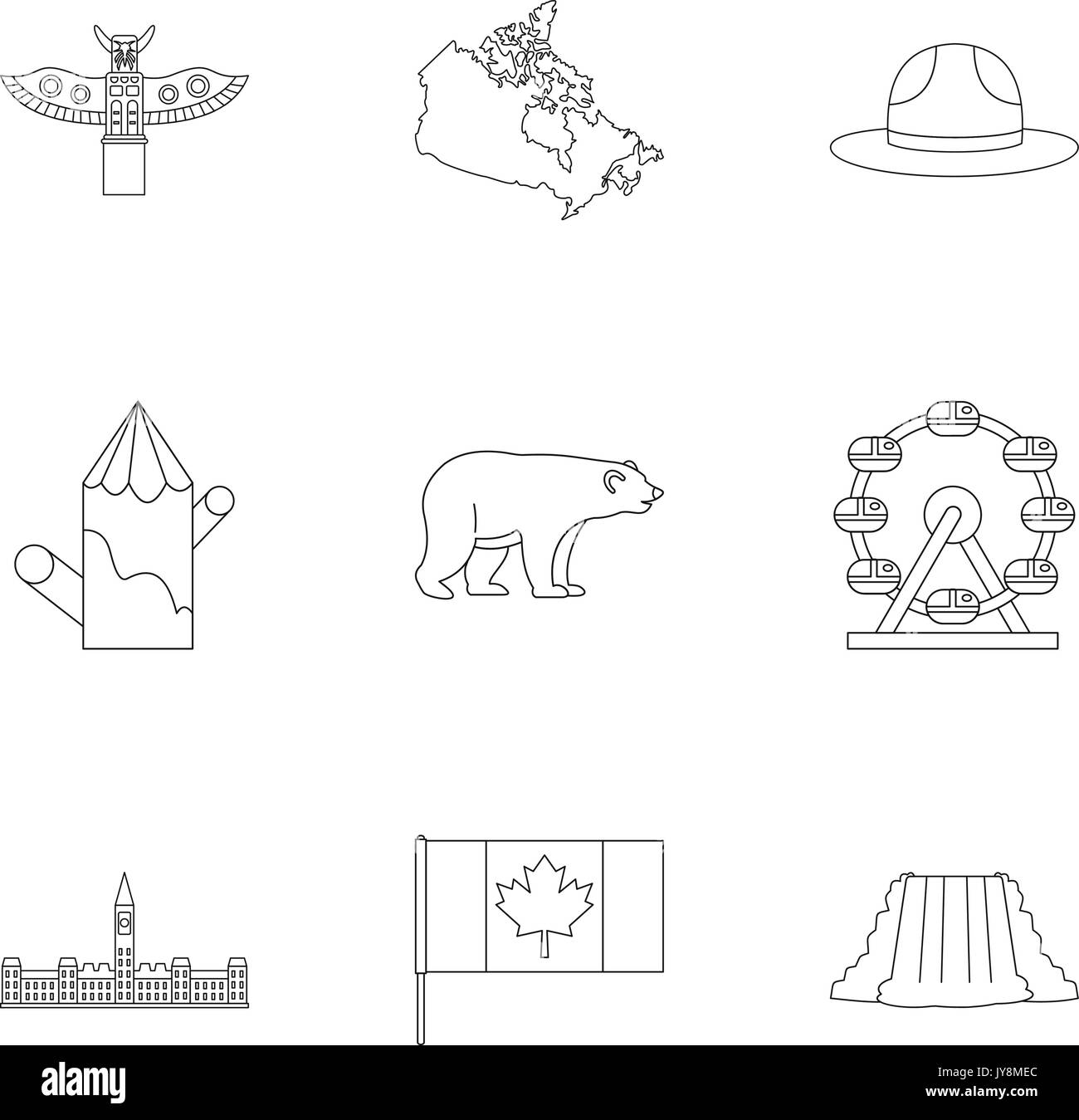 Canada flag collection Black and White Stock Photos & Images - Alamy