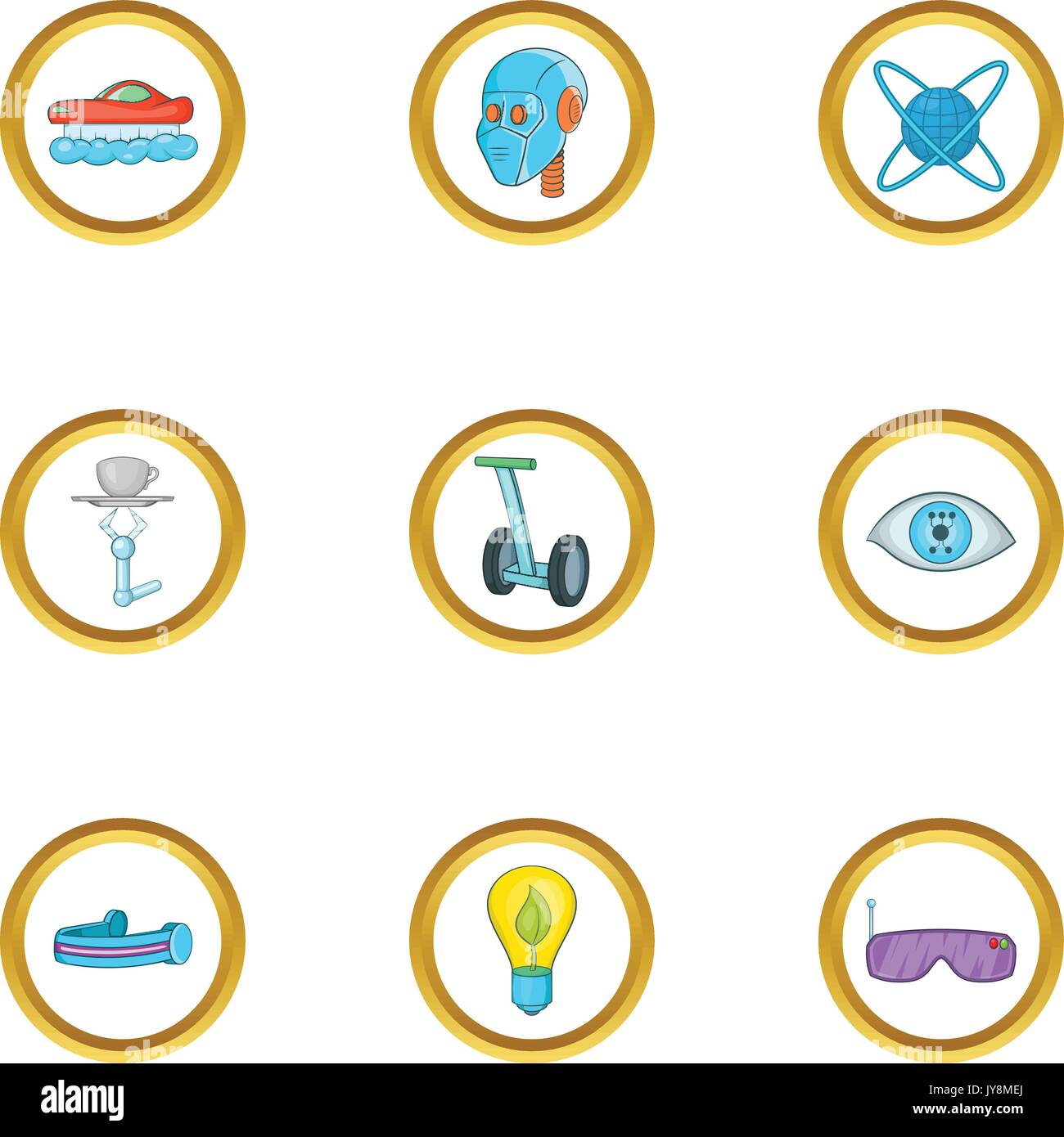 New technology icon set, cartoon style Stock Vector Image & Art - Alamy