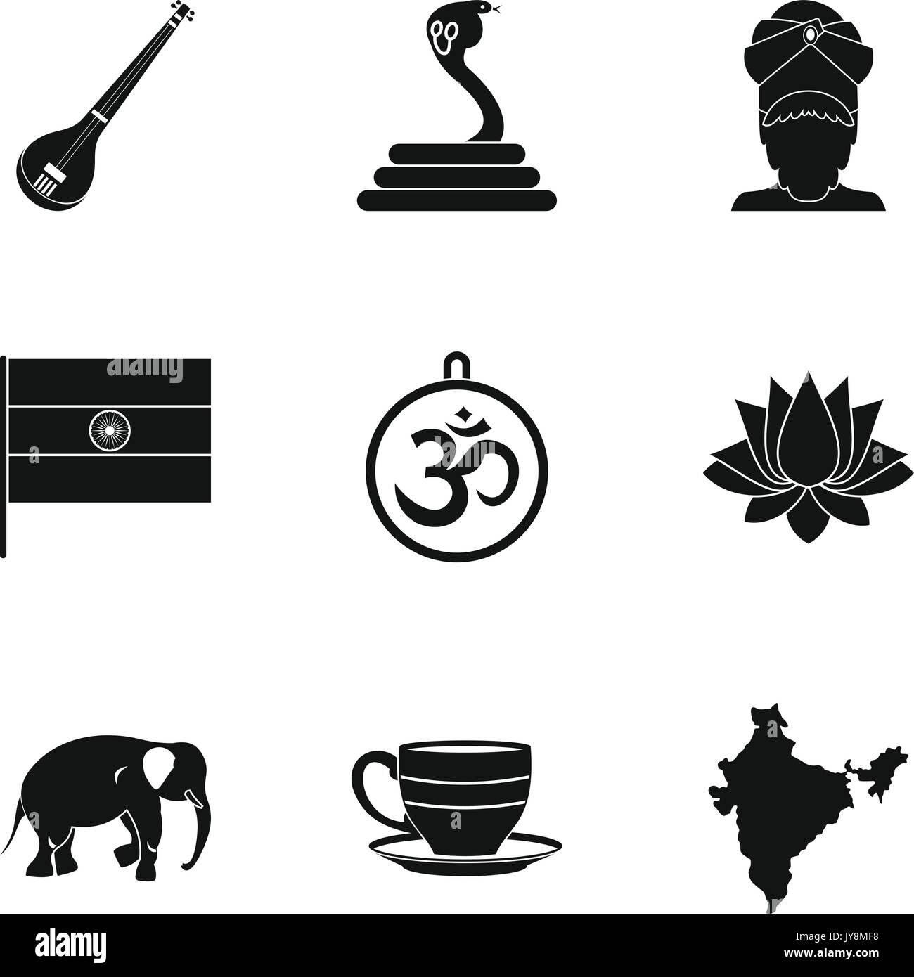 Indian symbols icon set, simple style Stock Vector Image & Art - Alamy