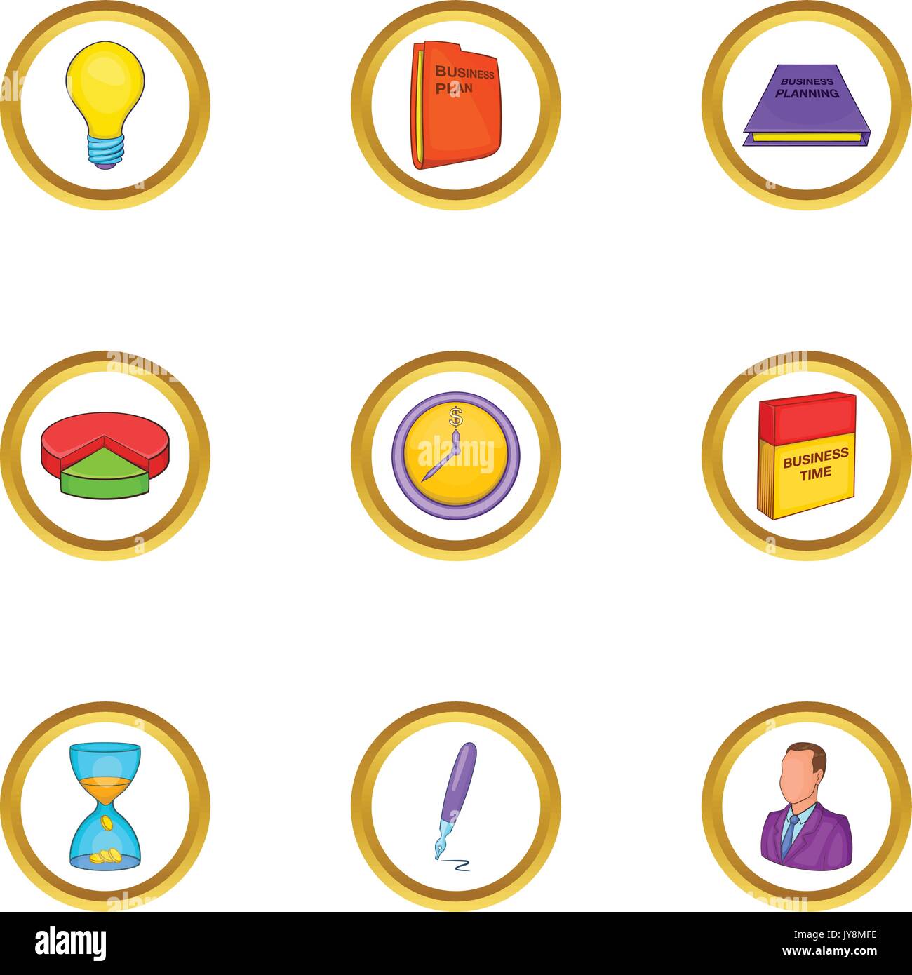 Business icon set, cartoon style Stock Vector Image & Art - Alamy