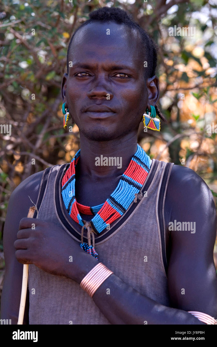 Bena Man, Bena Tribe, Omo Valley, Ethiopia, portrait, person, one ...