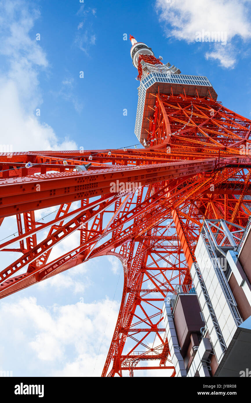 Tokyo tower with blue sky Stock Photo - Alamy