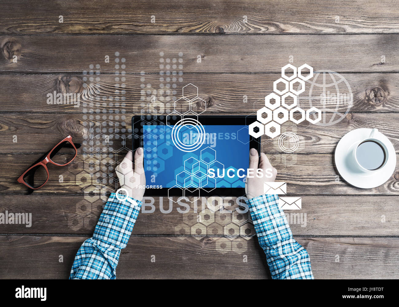 Concept of social communication and networking with media user ...