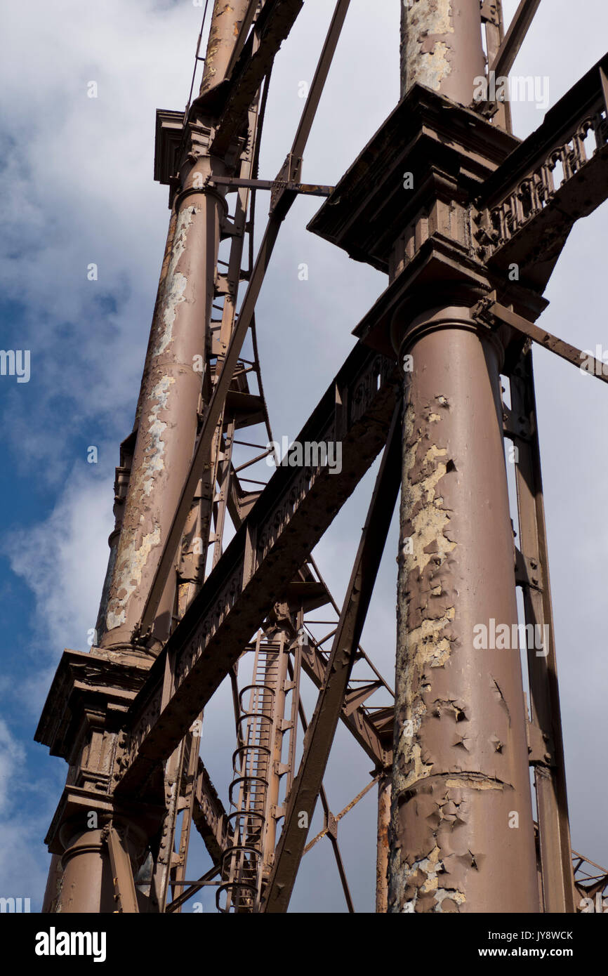 Derelict gasworks tower from the ex-Imperial Gas Light and Coke Company ...