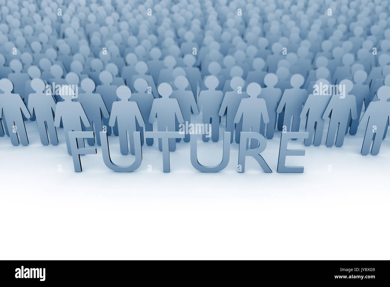 Future opportunity. Large group of stick figure people. 3D Rendering ...