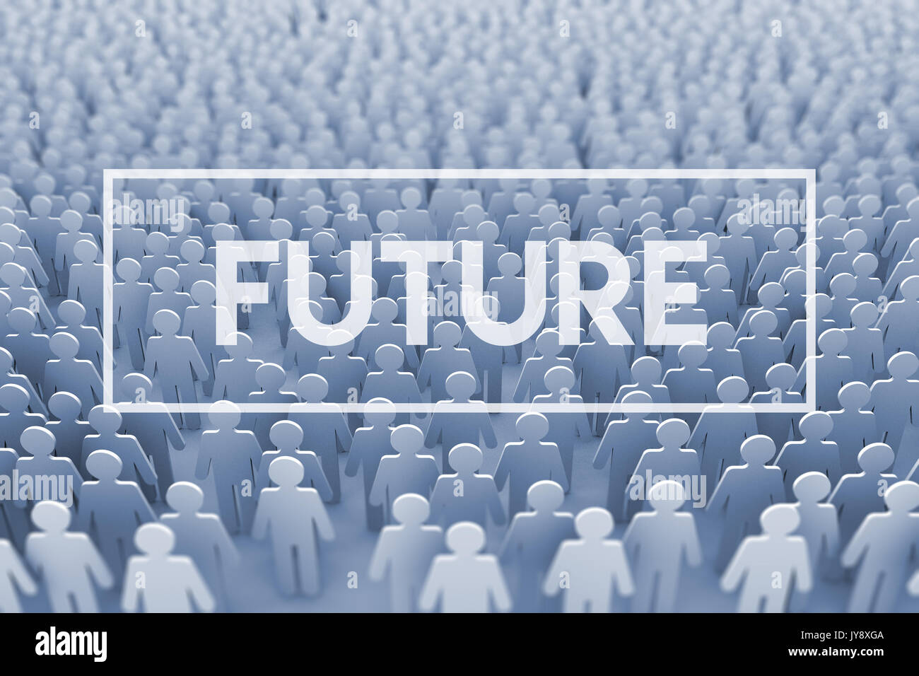 Future opportunity. Large group of stick figure people. 3D Rendering ...