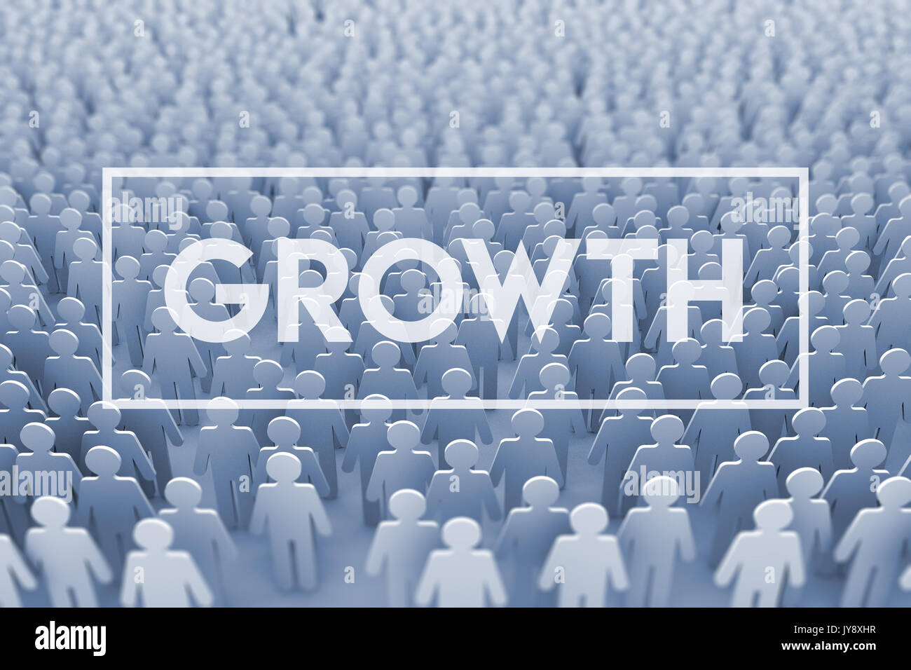 Business growth. Large group of stick figure people. 3D Rendering Stock ...