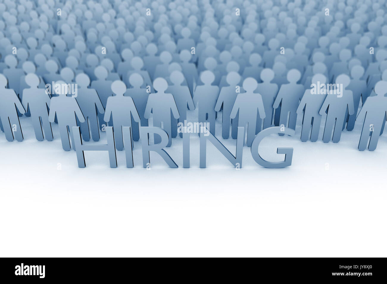 Hiring. Large group of stick figure people. 3D Rendering Stock Photo ...