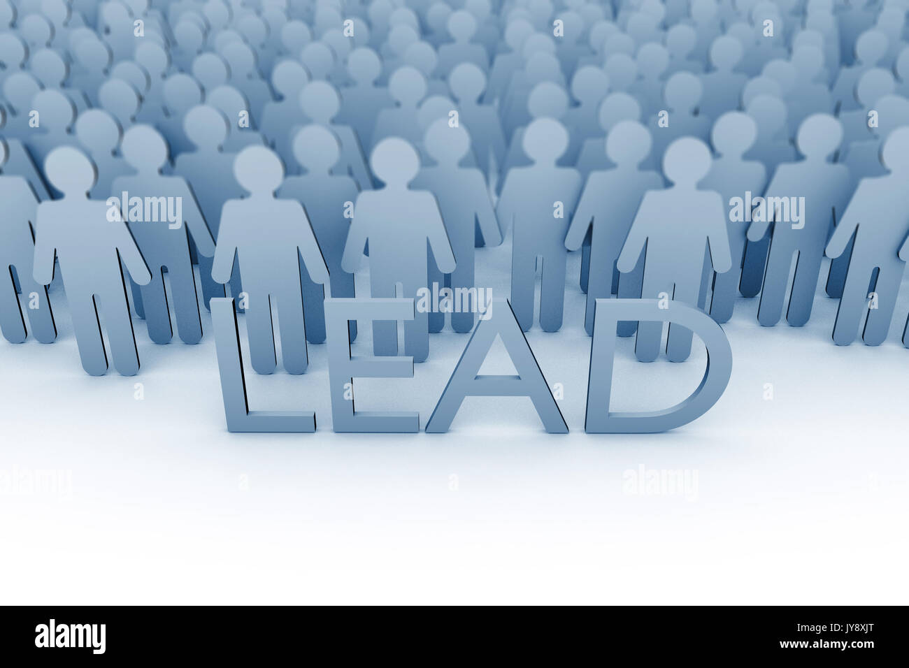 Team leader. Large group of stick figure people. 3D Rendering Stock ...
