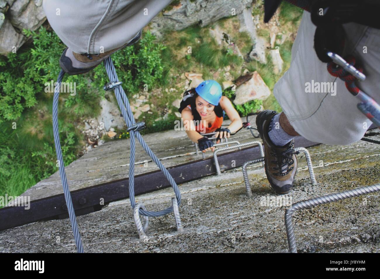 Via Ferrata Nito Steich, climb on artificial steps Stock Photo - Alamy