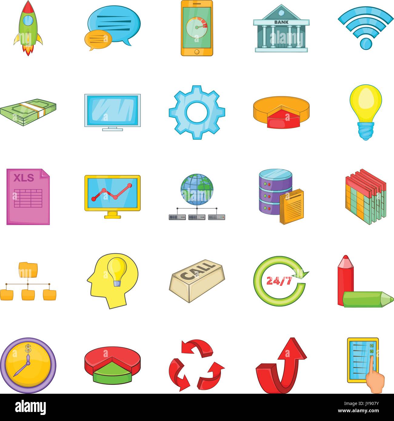 Remote server icons set, cartoon style Stock Vector Image & Art - Alamy