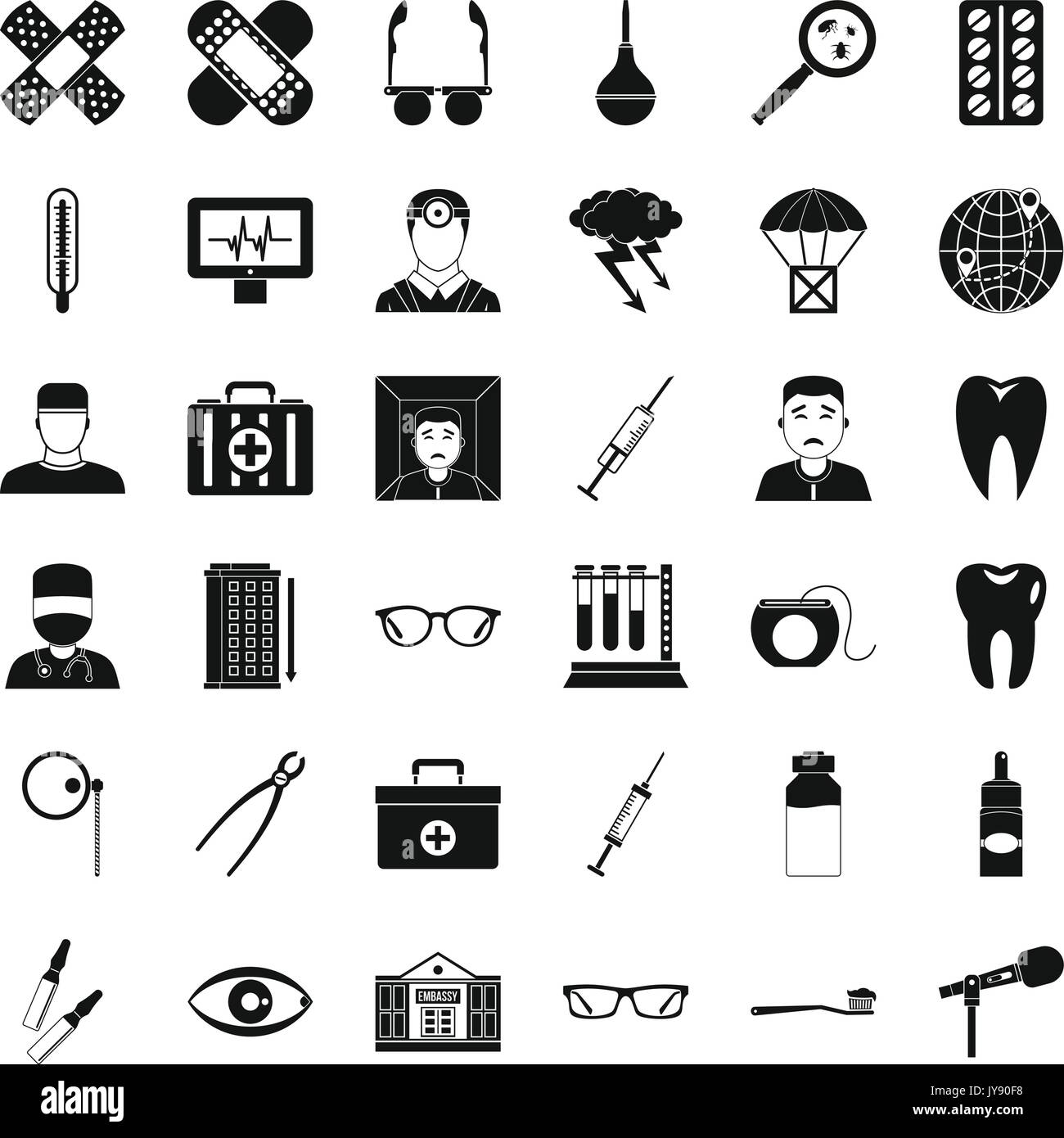 Old doctor icons set, simple style Stock Vector Image & Art - Alamy