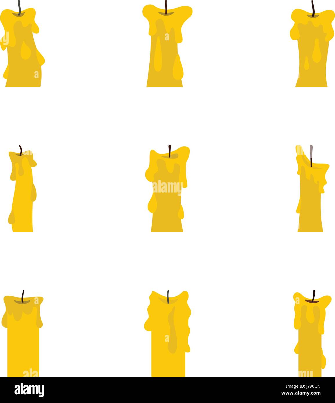 Paraffin candle icon set, flat style Stock Vector Image & Art - Alamy