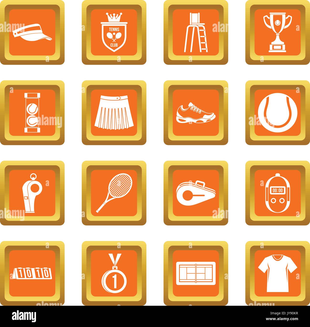 Tennis icons set orange Stock Vector Image & Art - Alamy