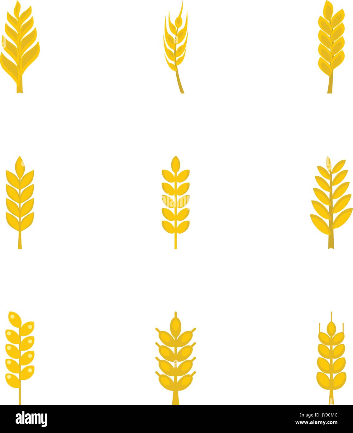 Cereal grain icon set, flat style Stock Vector Image & Art - Alamy