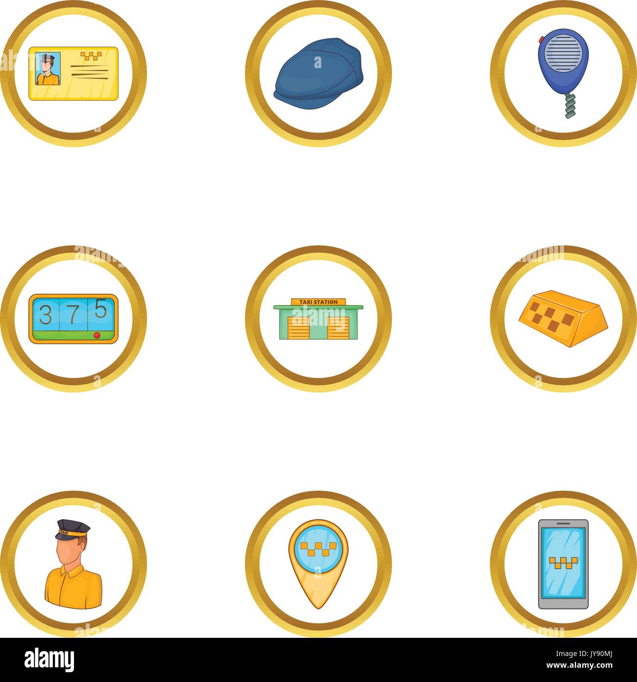 Transfer car icons set, cartoon style Stock Vector Image & Art - Alamy