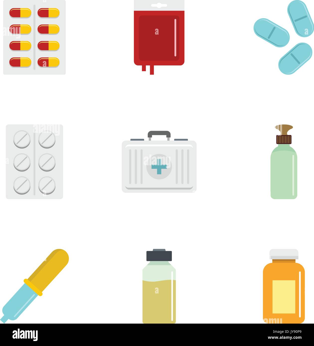 Pharmacy icon set, flat style Stock Vector Image & Art - Alamy