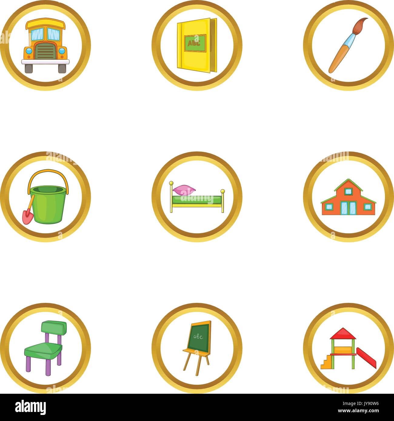 Child icons set, cartoon style Stock Vector Image & Art - Alamy