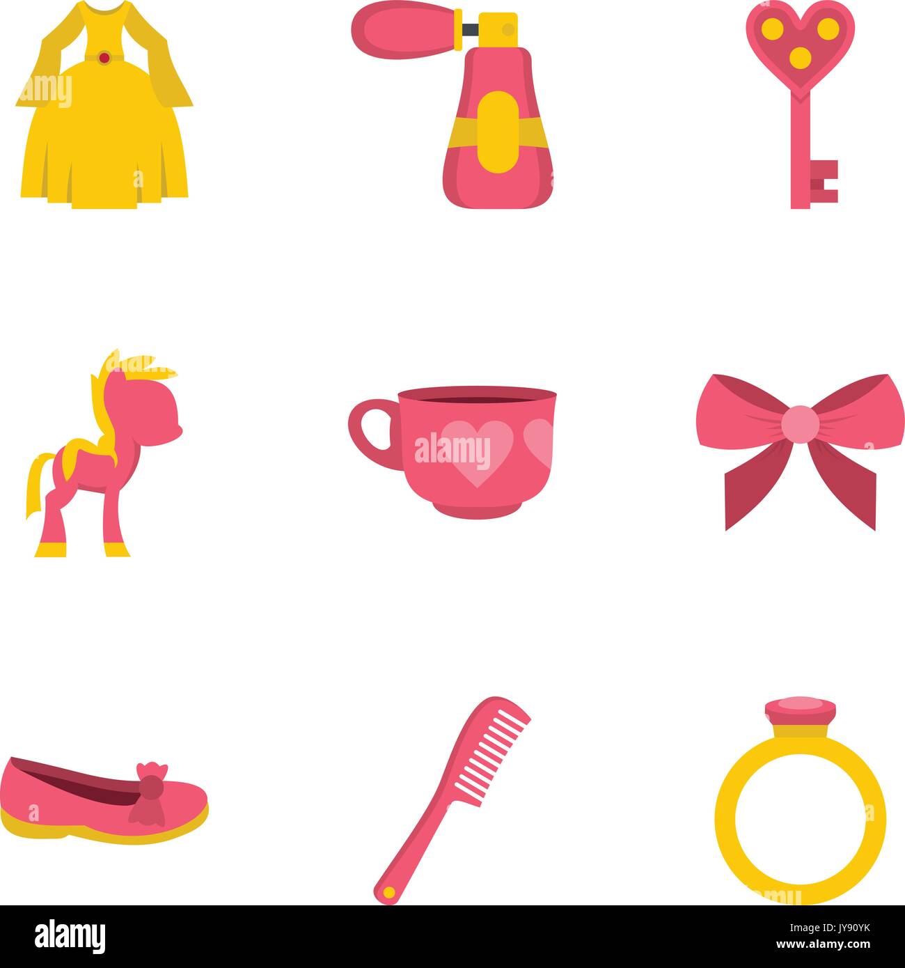 Little princess icon set, flat style Stock Vector Image & Art - Alamy