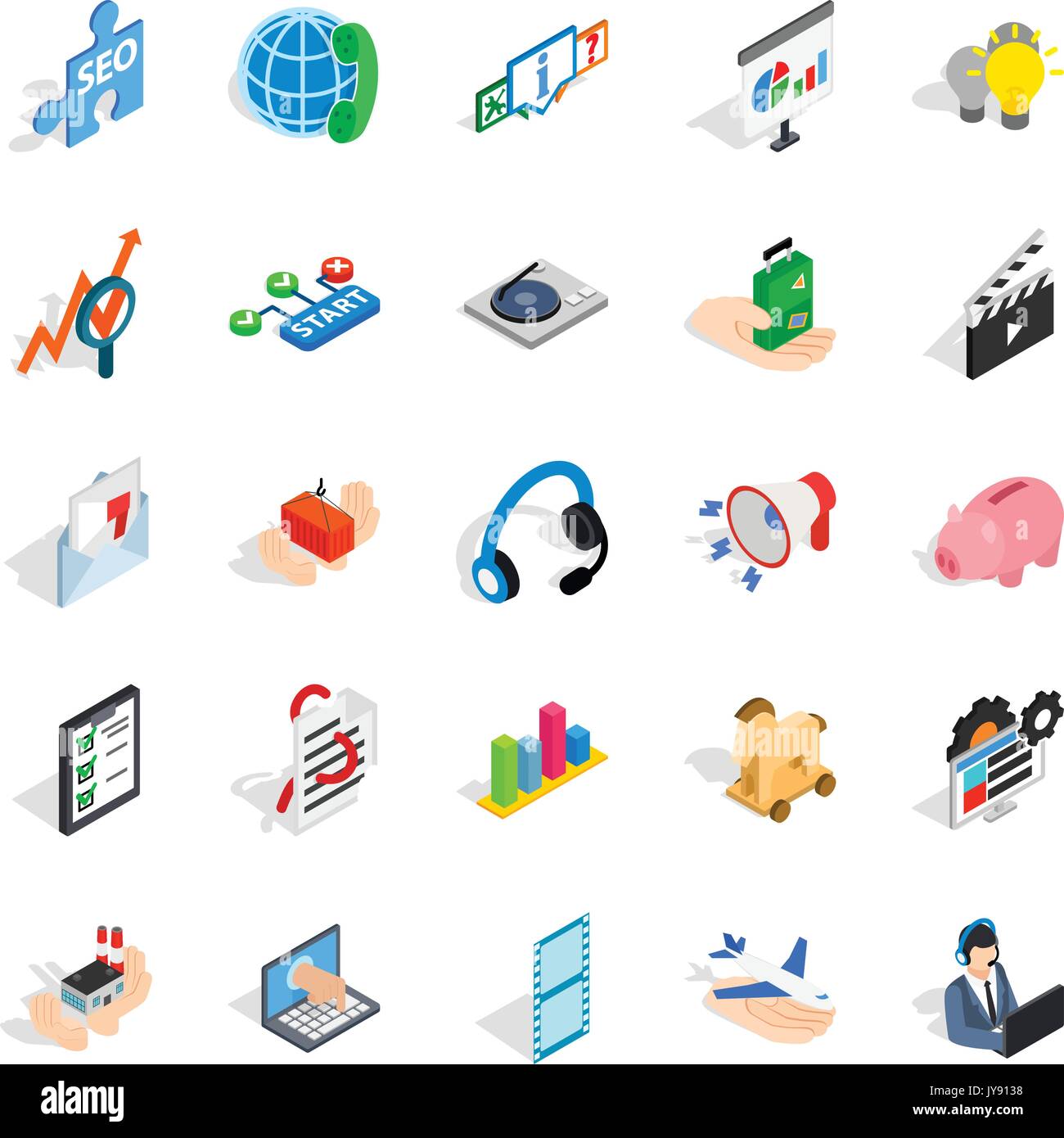 Game development icons set, isometric style Stock Vector Image & Art ...